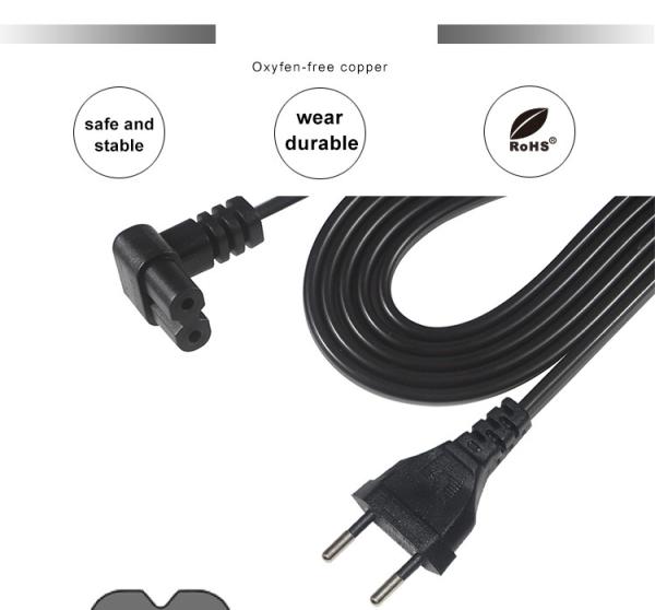 Quality 2.5A EU Schuko to C7 Power Cord 1.8M PVC Industrial Cable for sale