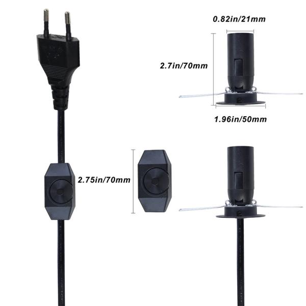 Quality EU Power Cable with E12 E14 E27 Lamp Holder and On/Off Switch for sale