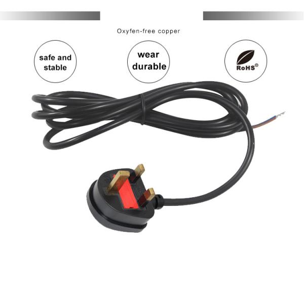 Quality UK 3 Pin BS1363 to IEC C13 Power Cord H05VV-F 3x0.5mm² for sale