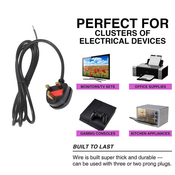 Quality UK 3 Pin BS1363 to IEC C13 Power Cord H05VV-F 3x0.5mm² for sale