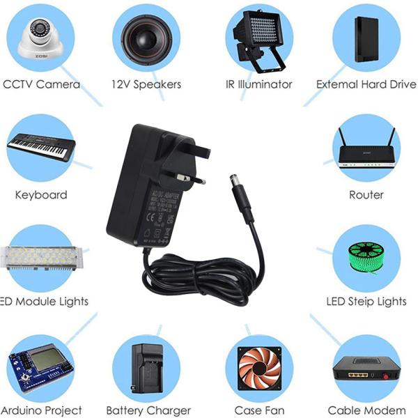 Quality 12V Universal Power Supply Adapter 1A 5A 3A Wall Plug In Type AC To DC for sale