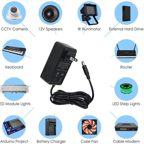 Quality 12V Universal Power Supply Adapter 1A 5A 3A Wall Plug In Type AC To DC for sale