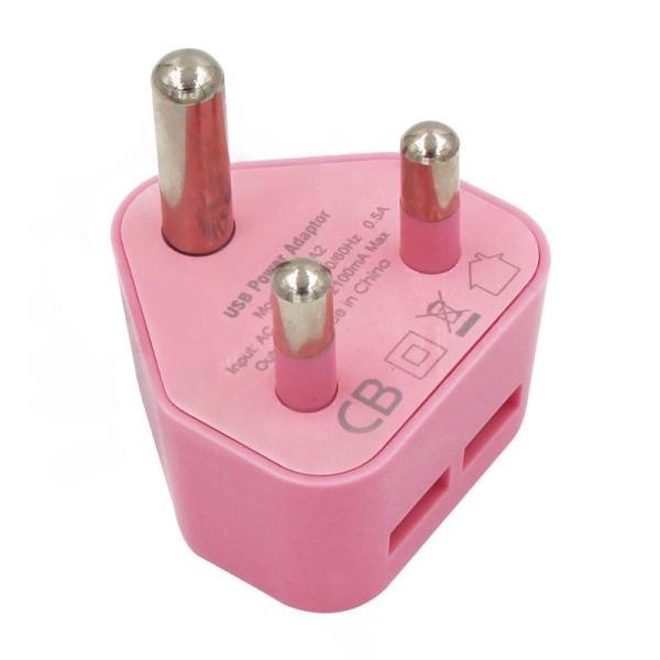 Quality 5V 2.1A USB Power Adapter for Mobile Phones with South African India Plug for sale
