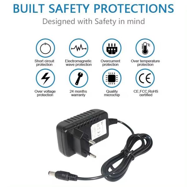 Quality 12V 2A Power Supply Adapter for CCTV Camera with 5.5mm DC Jack for sale