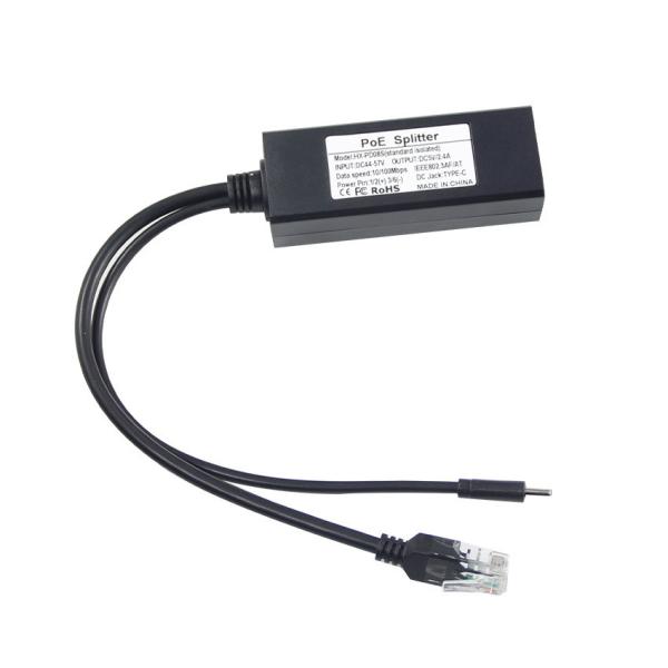 48V ~ 5V 2.4A MAX POE 스플리터 USB-C 12W 개인 폼 NO 입력 100-240V AC 50/60Hz