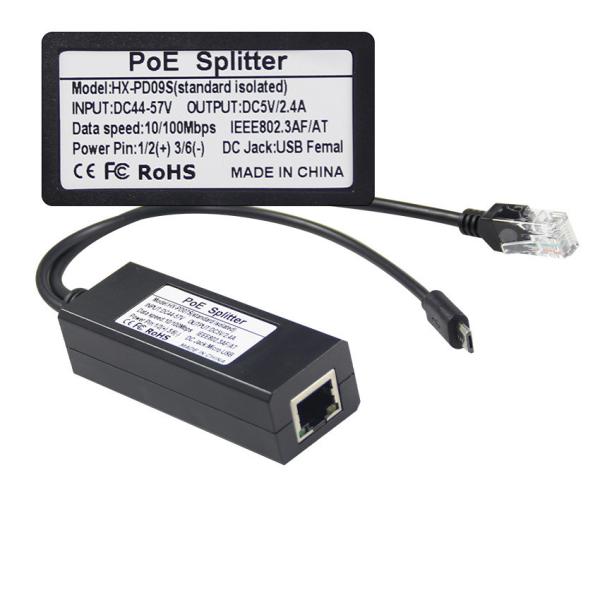 Διαχωριστής POE 48V σε 5V 2.4A USB-C 12W IEEE 802.3af/at