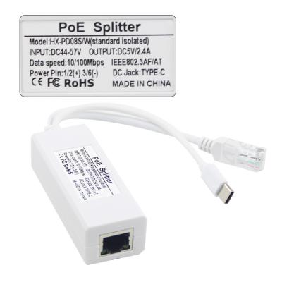 Chine 1Gbps Switch Capacity Passive PoE to DC 5.5x2.1mm Jack 12V Splitter for Data Transfer à vendre