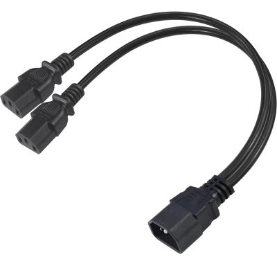 China C14 Male To 2XC13 Female Socket Power Cable Y Extension Ac Cord Splitter for sale