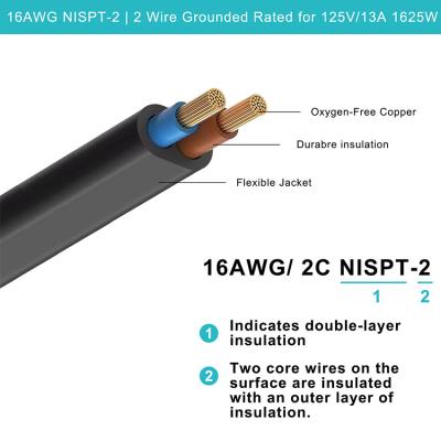 Cina Cable di estensione di CPU PDU da NEMA 1-15P a NEMA 1-15R da maschio a femmina in vendita