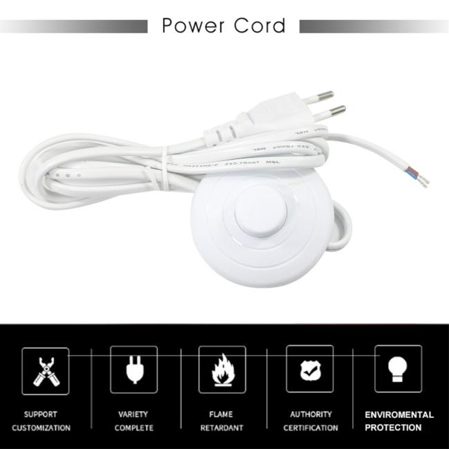 Salt lamp power cord with EU plug and switch