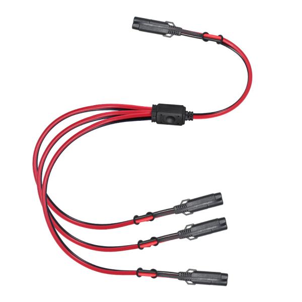 Quality Sae To Sae Extension Cable 3 Ways Splitter 12V 16AWG 2FT 2 Pin Quick Disconnect Plug for sale