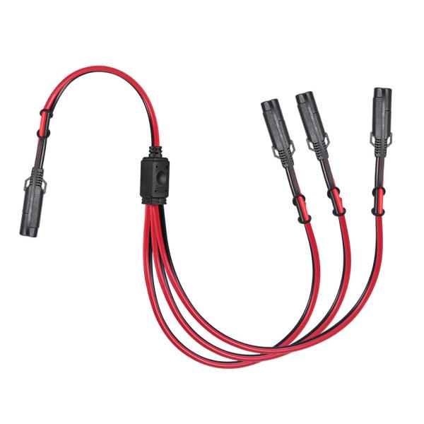 Quality Sae To Sae Extension Cable 3 Ways Splitter 12V 16AWG 2FT 2 Pin Quick Disconnect for sale