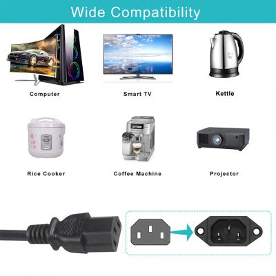 China BSI Approved Y Branch Extension Cable UK 3Pin To IEC C13 Female Socket Supply Cord for sale