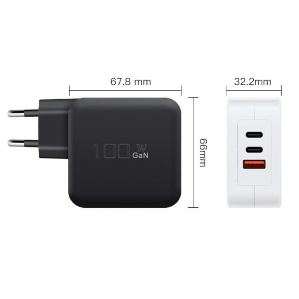 Quality 100W GaN Charger for Laptop QC3.0 Charging Port 1A 2C PD OEM for sale