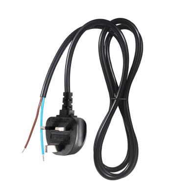 China 3-Core British Plug Power Cord – Pre-Stripped Ends with Tinned Conductors for Secure Connections for sale