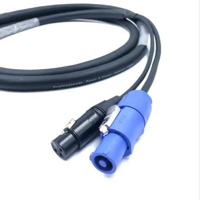 China SAC3FCA To SAC3FCB Professional Plus 3 Pin Powercon Dmx Combo Cable Combi Powercon for sale