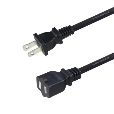 China Slim 15A 125V Replacement Power Cable  NEMA 1-15P to 1-15R Extension Cord for Small Electronics/Portable Devices for sale