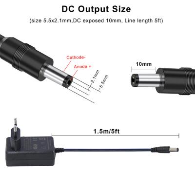 China EU Plug 12V DC Power Adapter   European AC to DC Wall Charger voor LED, Router, Camera, Electronics Te koop