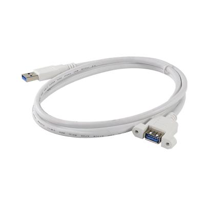 Cina USB 3.0 Un cavo di estensione da maschio a femmina con fori a vite montati sul pannello per il trasferimento di dati e l'estensione del dispositivo 3 piedi / 4 piedi / 5 piedi in vendita