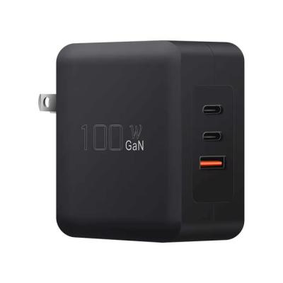 China Fast Charging 100W PD Universal Power Adapter with 3-Port USB Magnetic GAN Wireless Charger for Phones European US Sockets for sale