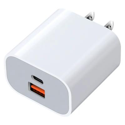 China US 2-Pin 30W Dual Port Wall Charger – USB-C & USB-A Output Fast Charging Power Adapter for Phone, Tablet, Camera for sale