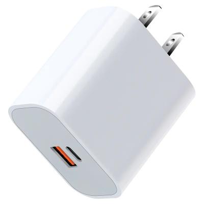 China US 2-Pin 30W Dual Port Wall Charger – USB-C & USB-A Output Fast Charging Power Adapter for Phone, Tablet, Camera for sale
