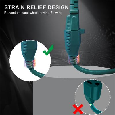 Cina Cavo di prolunga verde con spina maschio NEMA5-15P dritto a presa femmina 5-15R, USA, spina a 3 pin in vendita