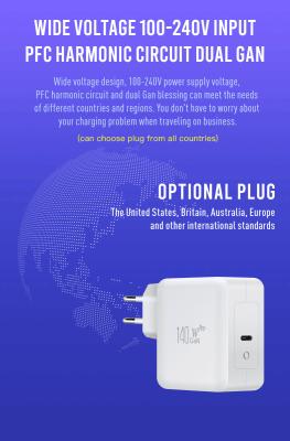 China EU 2-Pin 140W USB-C High Power Wall Charger – Type-C Fast Charging Adapter for Laptop, Tablet, Steam Deck, MacBook, Travel Use for sale