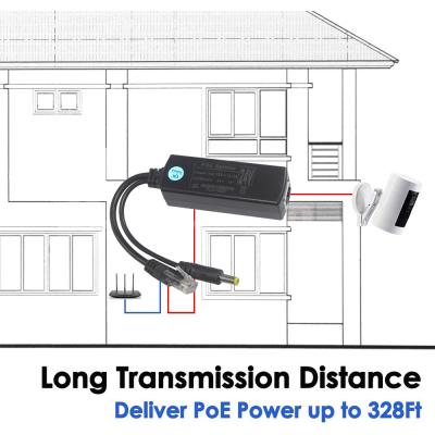 China PoE-splitter met DC-uitgang - 48V tot 12V/9V/5V Step Down Power Over Ethernet Converter voor IP-camera, Raspberry Pi, Access Point Te koop