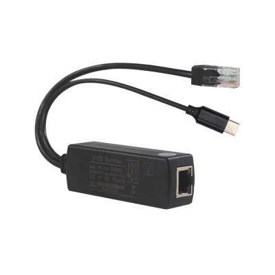 China PoE-splitter met USB-C-uitgang- 48V tot 5V/9V/12V Power Over Ethernet-converter voor tablet, telefoon, Raspberry Pi, USB-C-apparaten Te koop
