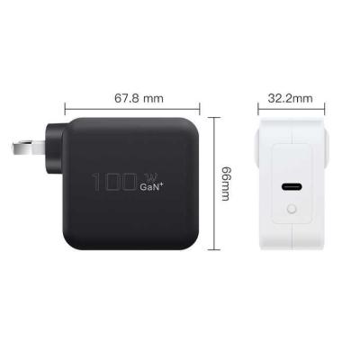 China 100W USB-C GaN Charger with AU 2-Pin Plug for Laptops for sale