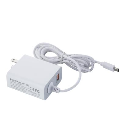 China 60W USB-C Wall Charger with Fixed Cable for Smartphones Tablets Laptops for sale