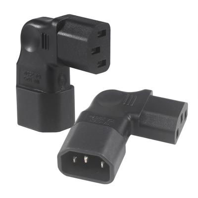 China QIUCABLE Left Angle IEC Adapter, C14 Male to C13 Female, 90 Degree Plug, 250V AC, 10A Max, 100% Pure Copper, PVC Jacket (B09V122QLV) for sale