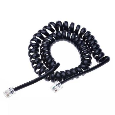 China Coiled Handset Cord-RJ9/RJ10 to RJ9 Extension Cable for Landline Phone Desk Phone and Office PBX System for sale