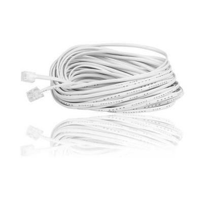 China Heavy Duty RJ11 Extension Cable - 6P4C Modular Phone Cord with Gold-Plated Connectors for Clear Signal, 15ft/25ft/50ft for sale