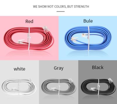 China Heavy Duty RJ11 Extension Cable - 6P4C Modular Phone Cord with Gold-Plated Connectors for Clear Signal, 15ft/25ft/50ft for sale
