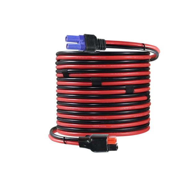 Quality EC5 to 2-Pin Rectangular DC Connector Cable 12AWG for Solar Systems for sale