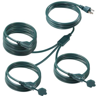 China NEMA 5-15P naar 3-weg Amerikaanse stopcontact splitter verlengsnoer - 125V AC zwaar uitgevoerde kabel voor thuis, kantoor, werkplaats Te koop