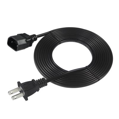 China NEMA 1-15P to IEC C18 Power Cord - 2-Prong US Plug to C18 Connector Cable for Laptop Adapter, Projector, Monitor Power Supply for sale