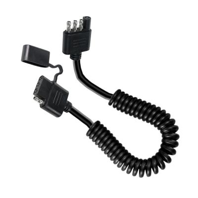 China 4-Pin Coiled Trailer Light Extension Cable -Weatherproof Spiral Wire Harness for Trailer RV Tow Vehicle Brake Signal Lights for sale