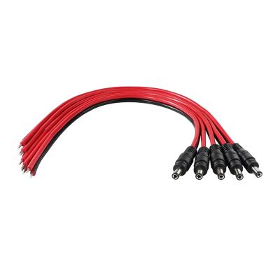 China DC Male Plug to Tinned Wire Power Cable, 5.5x2.1mm or 5.5x2.5mm, 12V DC Power Adapter Cord for CCTV, LED, DIY for sale