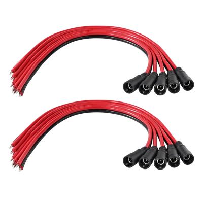 China DC Male Plug to Tined Wire Power Cable, 5,5x2,1 mm of 5,5x2,5 mm, 12V DC Power Adapter Cord voor CCTV, LED, DIY Te koop