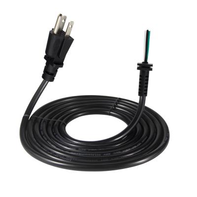China 18AWG NEMA 5-15P to Stripped End Power Cord for Appliances for sale