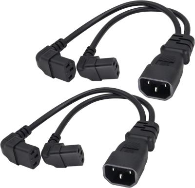 Cina Cable di divisione di potenza C14 a doppio C13 16AWG 10A 250V angolo retto in vendita