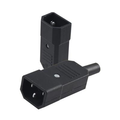 China IEC C14 to C5 Power Adapter Black ABS Plug Converter for sale