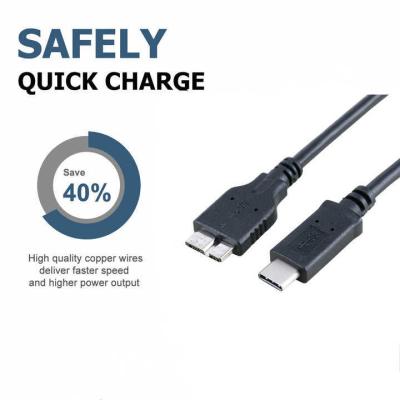 China Type c Male to Micro B Cable High Speed Data Transfer Cord for External Hard Drive HDD Enclosure, Camera, Mobile Storage for sale