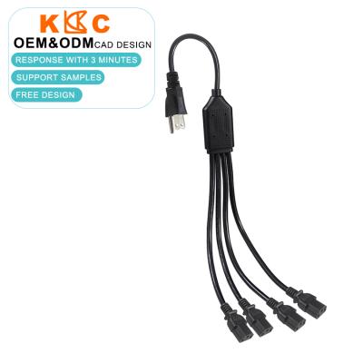 Cina NEMA 5-15P a 4-Port IEC C13 Power Splitter Cable, cavo di estensione AC per server, computer, reti, attrezzature industriali in vendita