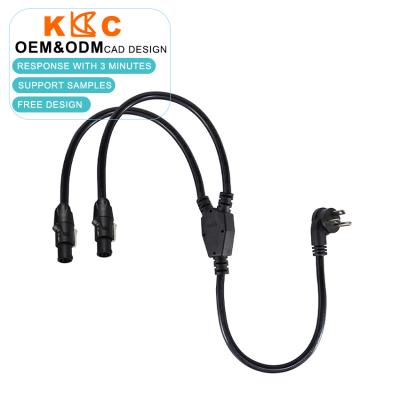Cina Cavo sdoppiatore da presa US a Dual PowerCON, cavo di prolunga di alimentazione CA a 2 porte per audio, illuminazione, palcoscenico e apparecchiature professionali in vendita