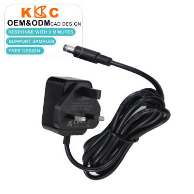 China 12V DC Power Adapter with UK 3-Pin Plug for CCTV, LED Lights Systems 1A 2A 3A dc 5.5x2.1mm Wall Plug Power Supply for sale
