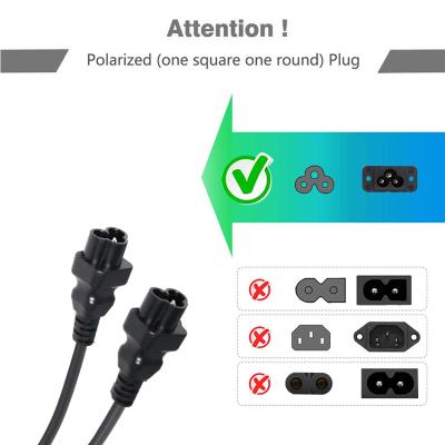 중국 18 AWG IEC 60320 C5 to C6 전원 어댑터 코드, 노트북 어댑터용 10A / 125V 정격 판매용